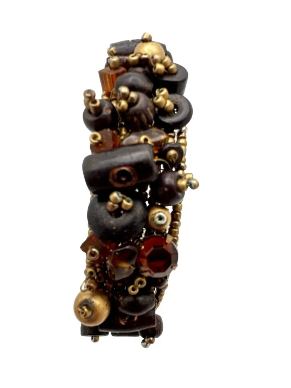 Unbranded | Jewelry | Earthy Eclectic Multi Bead Bangle Bracelet Cuff ...